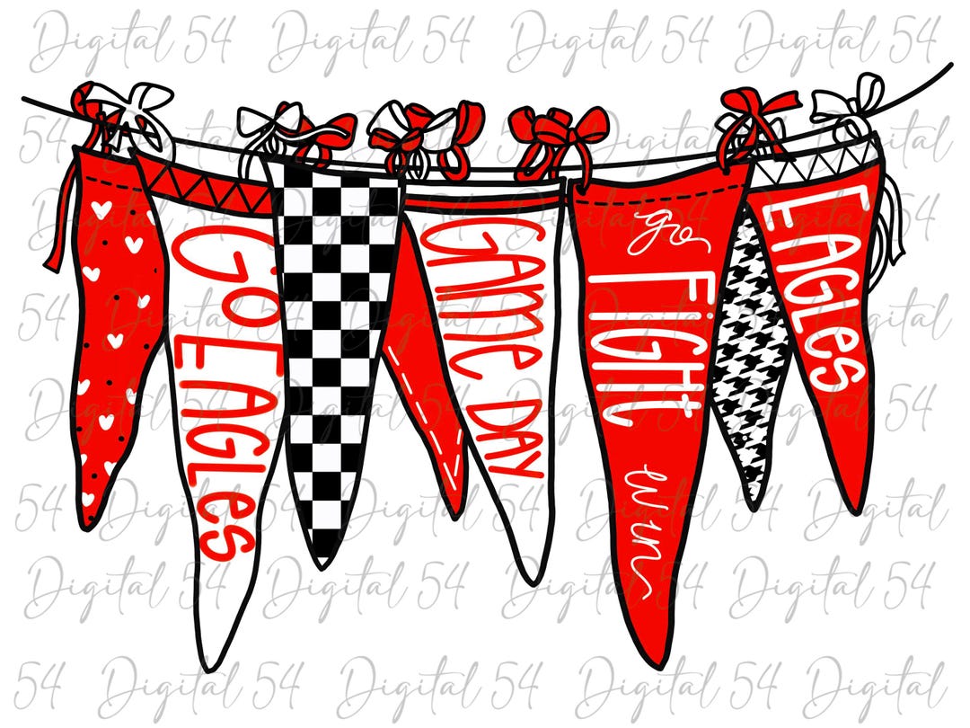 Eagles PNG | Red White | Digital File | Go Fight Win | Custom Pennant ...