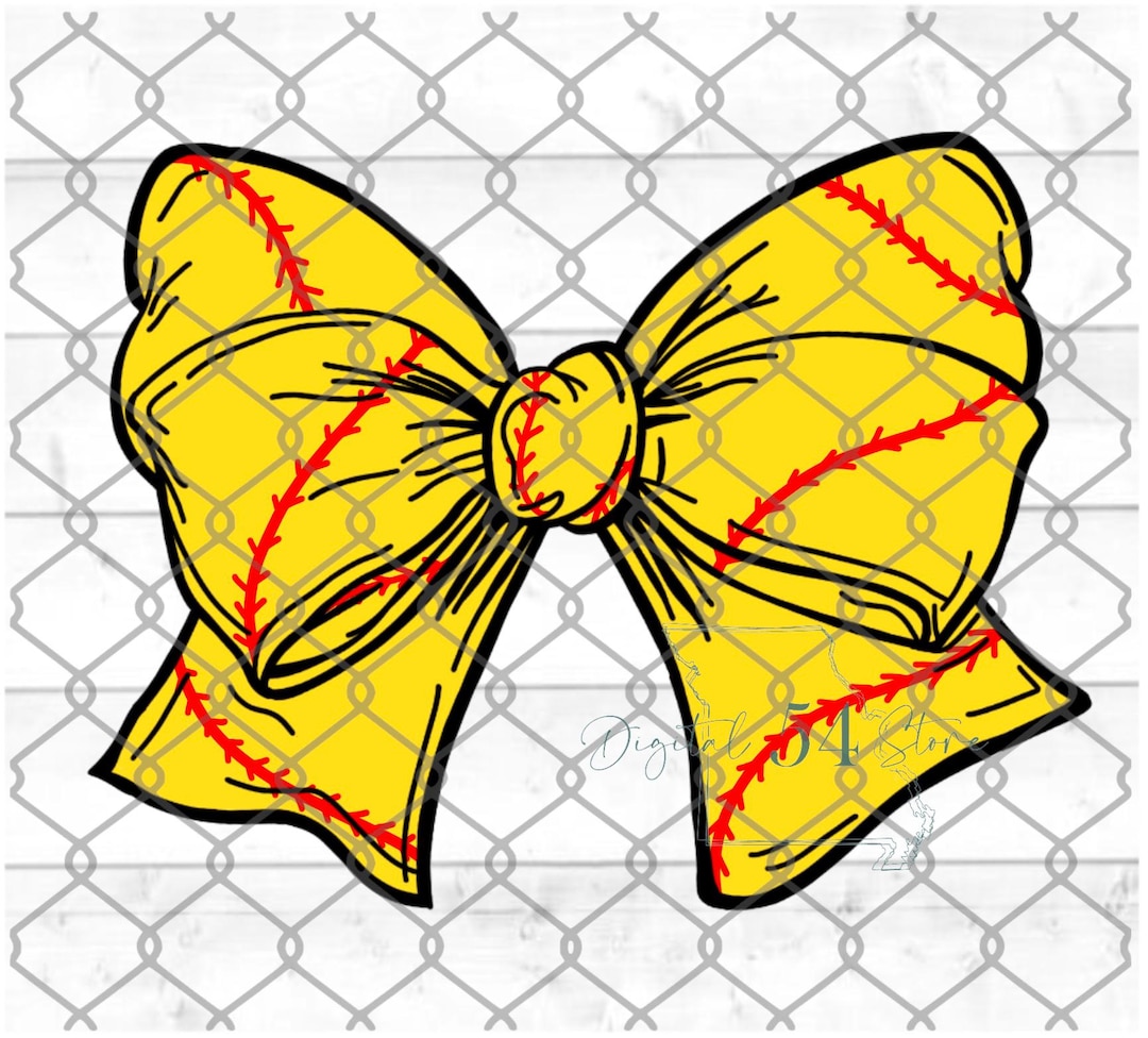 Softball Bow SVG Digital Download Cut File Softball Season Customizable ...