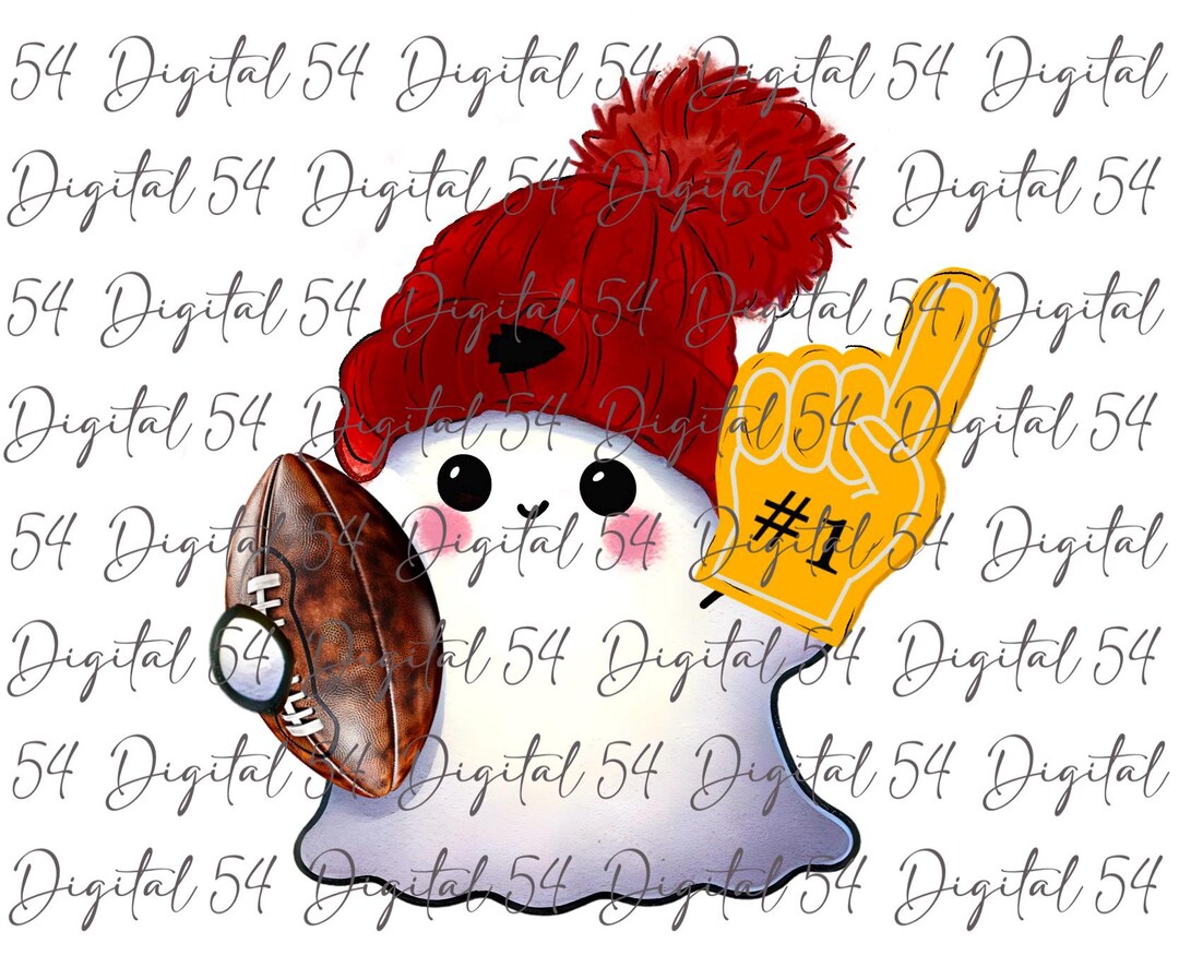 Football Ghost PNG | Red and Yellow | Digital File | Kingdom Ghost ...