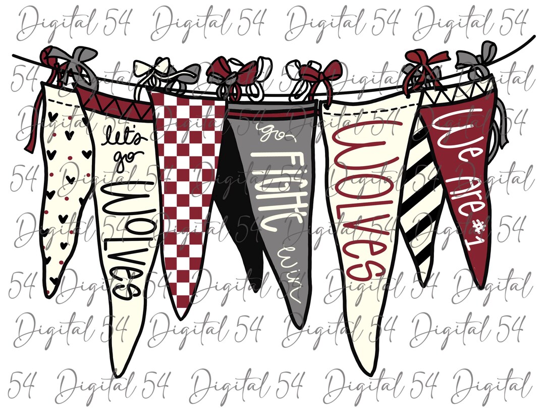 Wolves Pennant PNG | Cute Print | Digital Download | I Can Create a ...