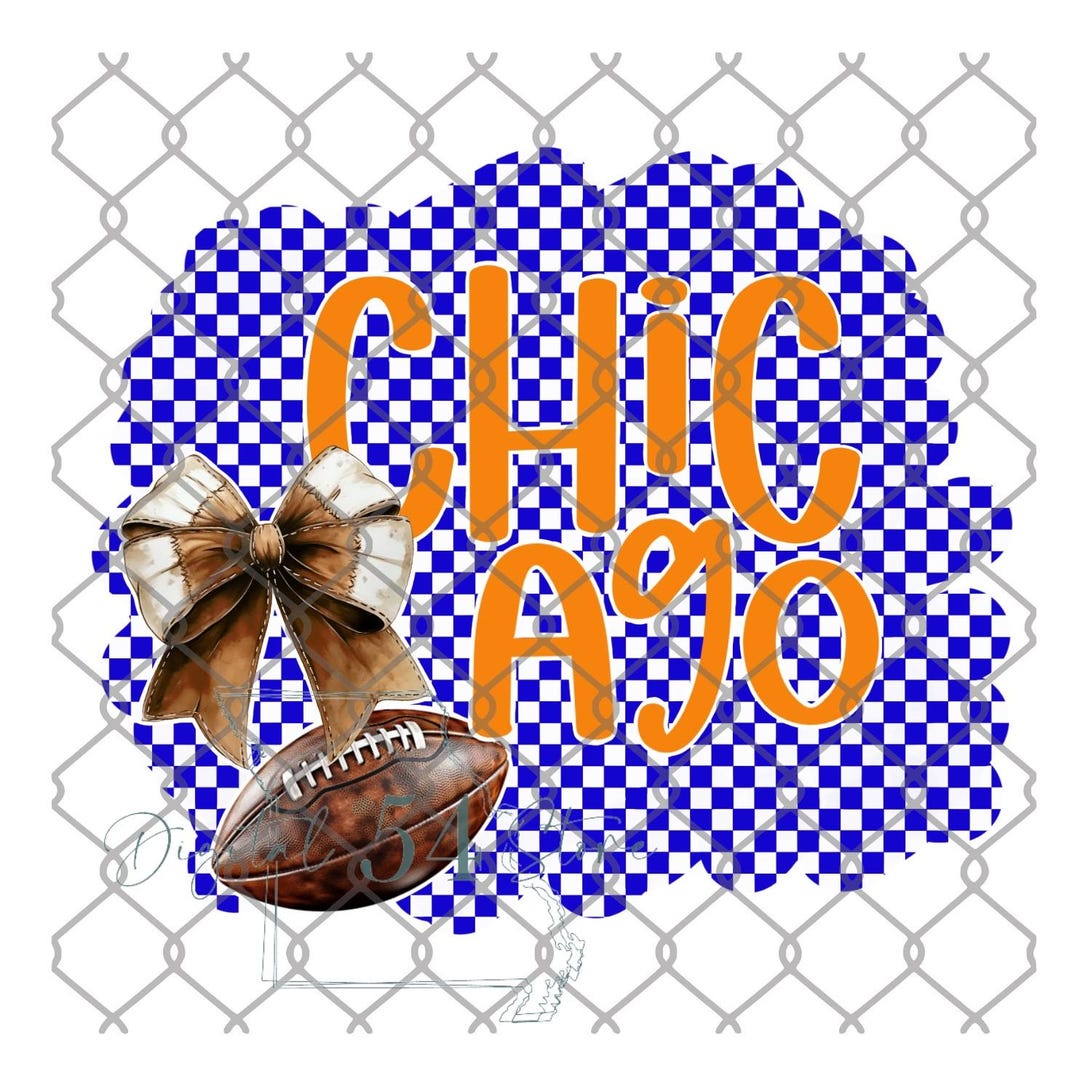 Chicago PNG | Blue and Orange | Digital File | Football | Ready to ...