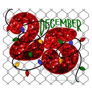 December 25 PNG | Sequin Christmas | Digital File | Xmas Designs ...