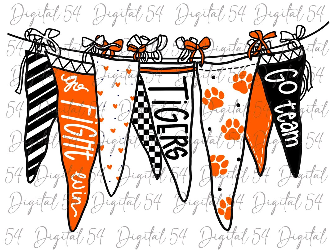 Tigers Pennant PNG | Cute Print | Digital Download | School Spirit ...