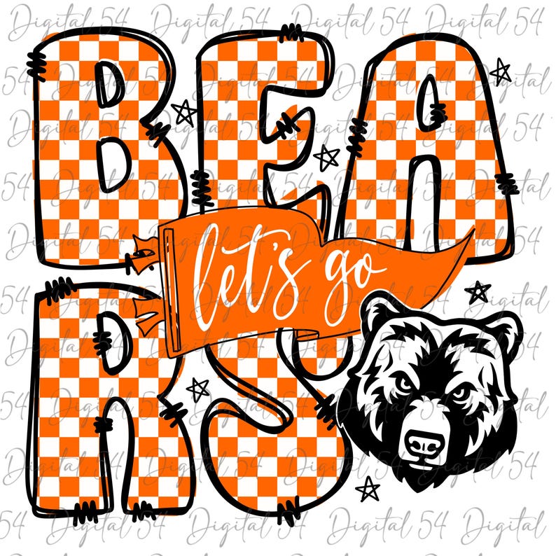 Let's Go Bears Design PNG | Digital File | Go Fight Win | Custom ...