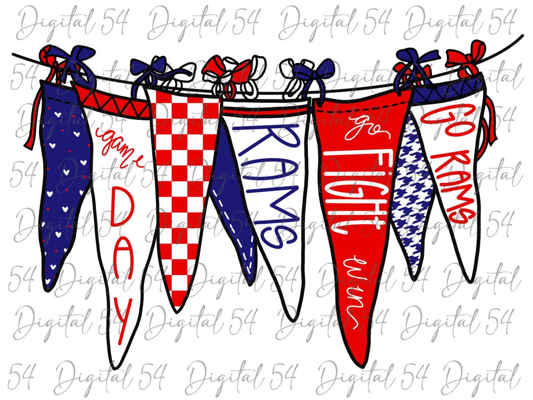 Go Rams Flag Pennant PNG: School Spirit Digital Download - Etsy
