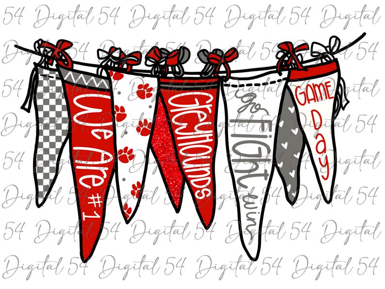 Greyhound Pennant PNG | Cute Print | Digital Download | School Spirit ...