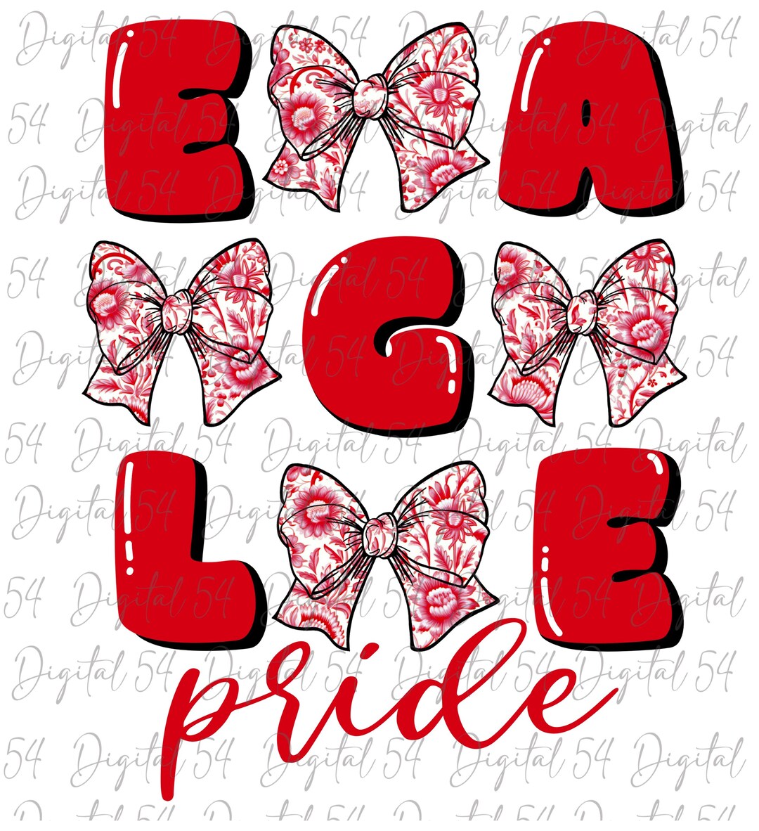 Eagle Pride PNG | Red and White | Digital File | Go Fight Win | Custom ...
