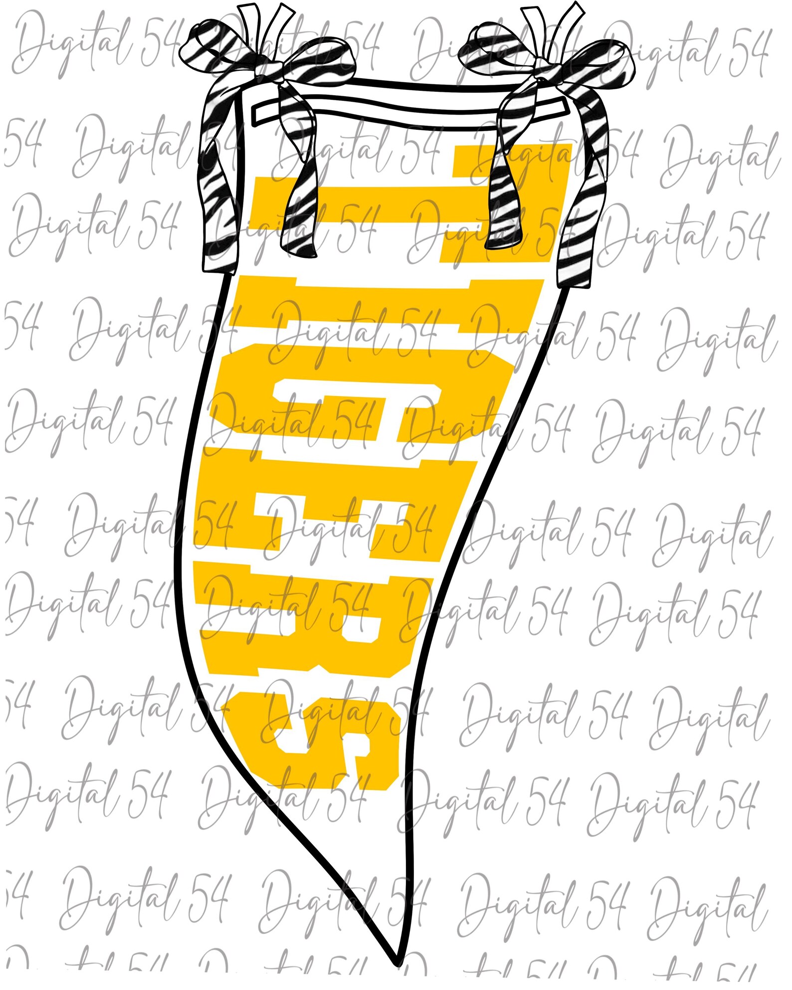 Tigers Pennant PNG | Yellow | Digital File | Football Fun | Ready to ...