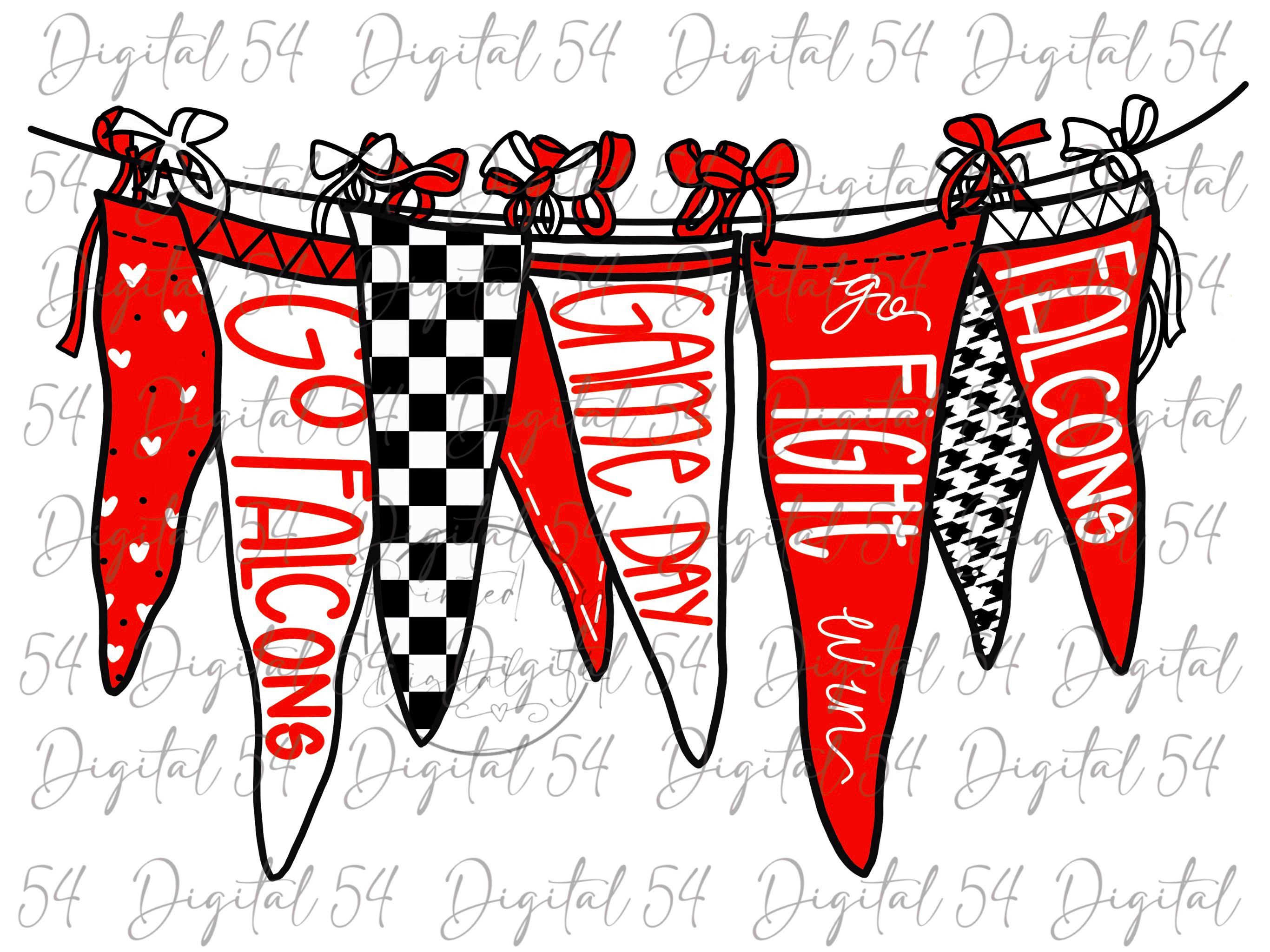 Falcons PNG | Red and Black | Digital File | Go Fight Win | Custom ...