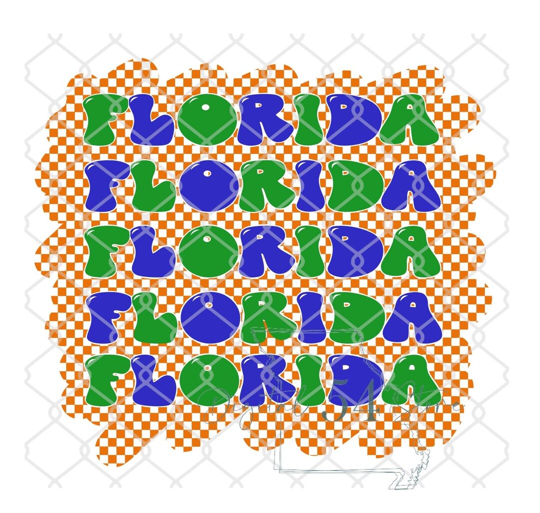 Florida PNG Blue Orange and Green Digital File Football Ready to Print ...