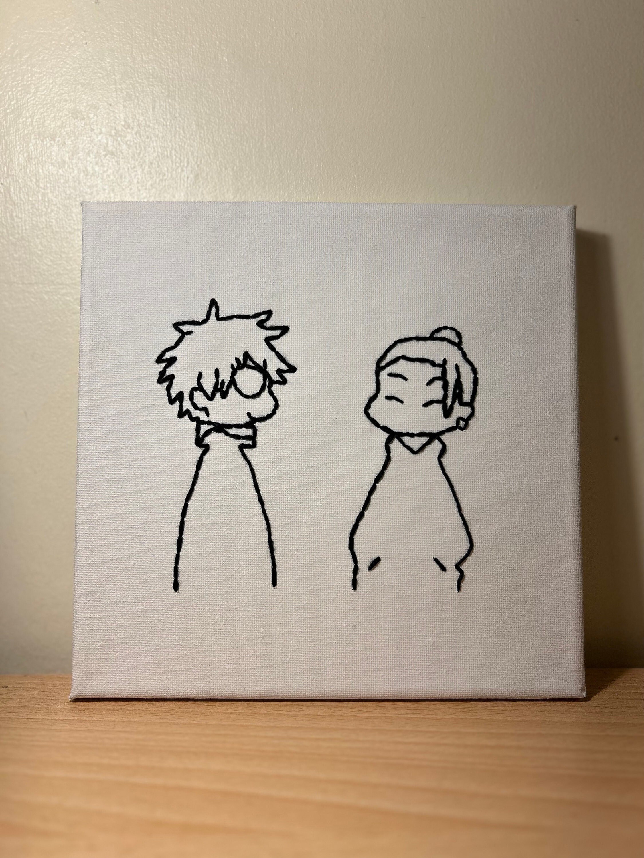 Jujutsu Kaisen Gojo and Geto Hand Embroidered Canvas - Etsy