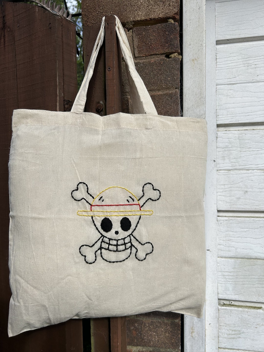 Hand Embroidered One Piece Logo Tote Bag - Etsy