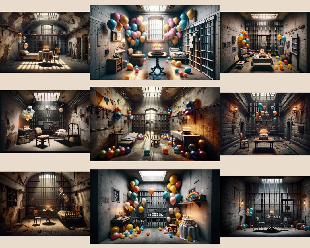 Digital Backdrop Birthday in Prison, Background Wedding Birthday Party ...