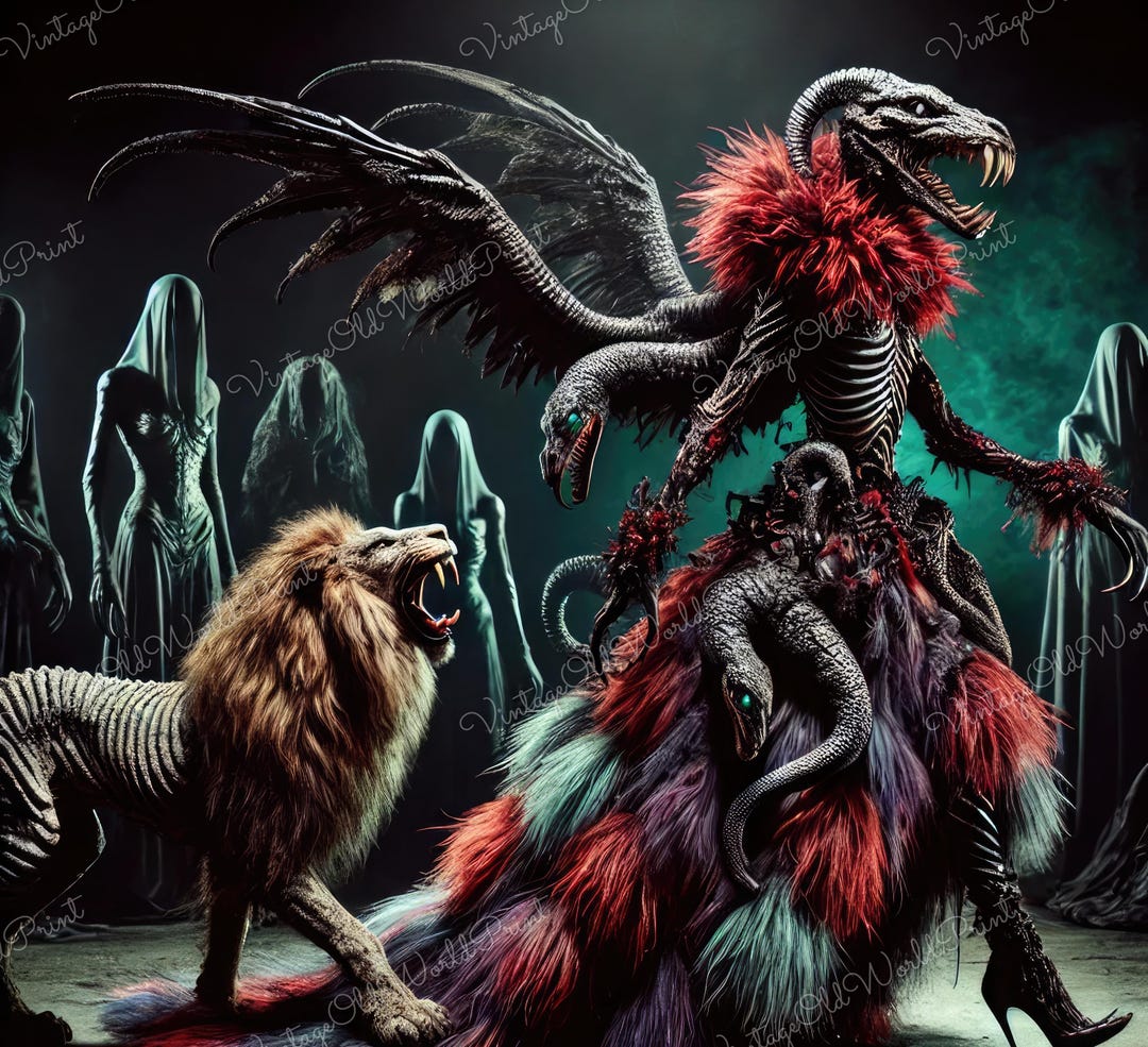 Antique Nightmares Style Printable Image Surreal Poster, Fashionable ...