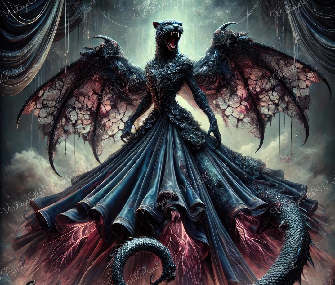 Antique Nightmares Style Printable Image Surreal Poster, Fashionable ...