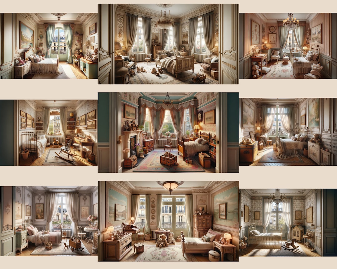 Vintage Background 1900s Kids Room, Kids Portrait Backdrop, Playful ...