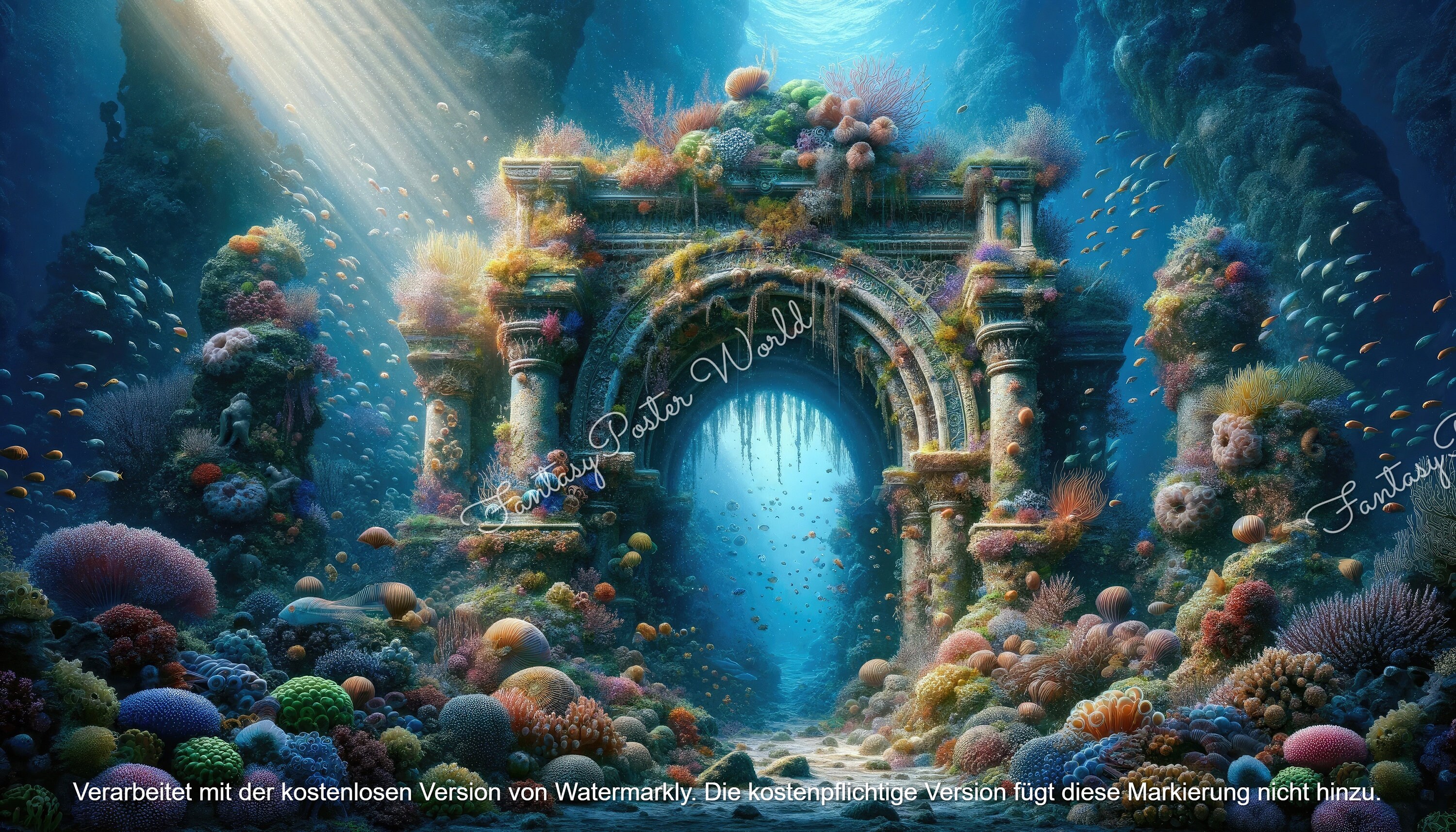 Ocean Underwater Background, Wedding Birthday Party Seashell Digital ...