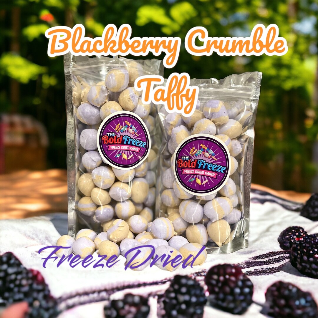 Freeze Dried Blackberry Crumble Salt Water Taffy, Crunchy Candy and ...