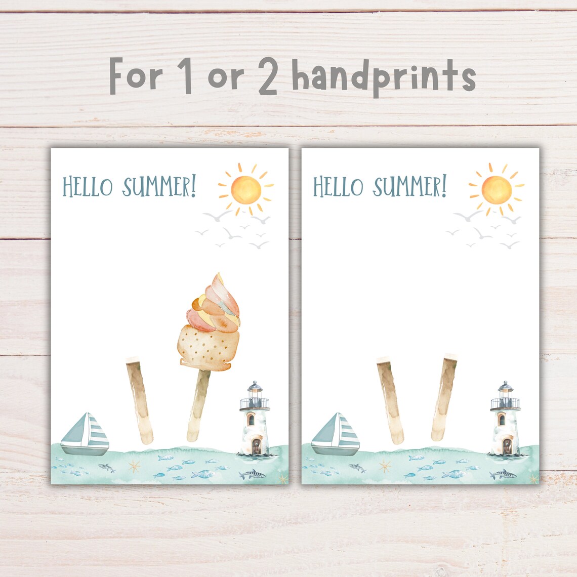 Hello Summer Handprint Art Fun Summer Craft for Kids Printable ...