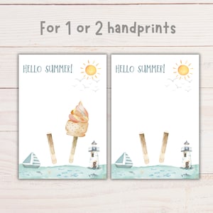 Hello Summer Handprint Art, Fun Summer Crafts for Kids, Printable ...