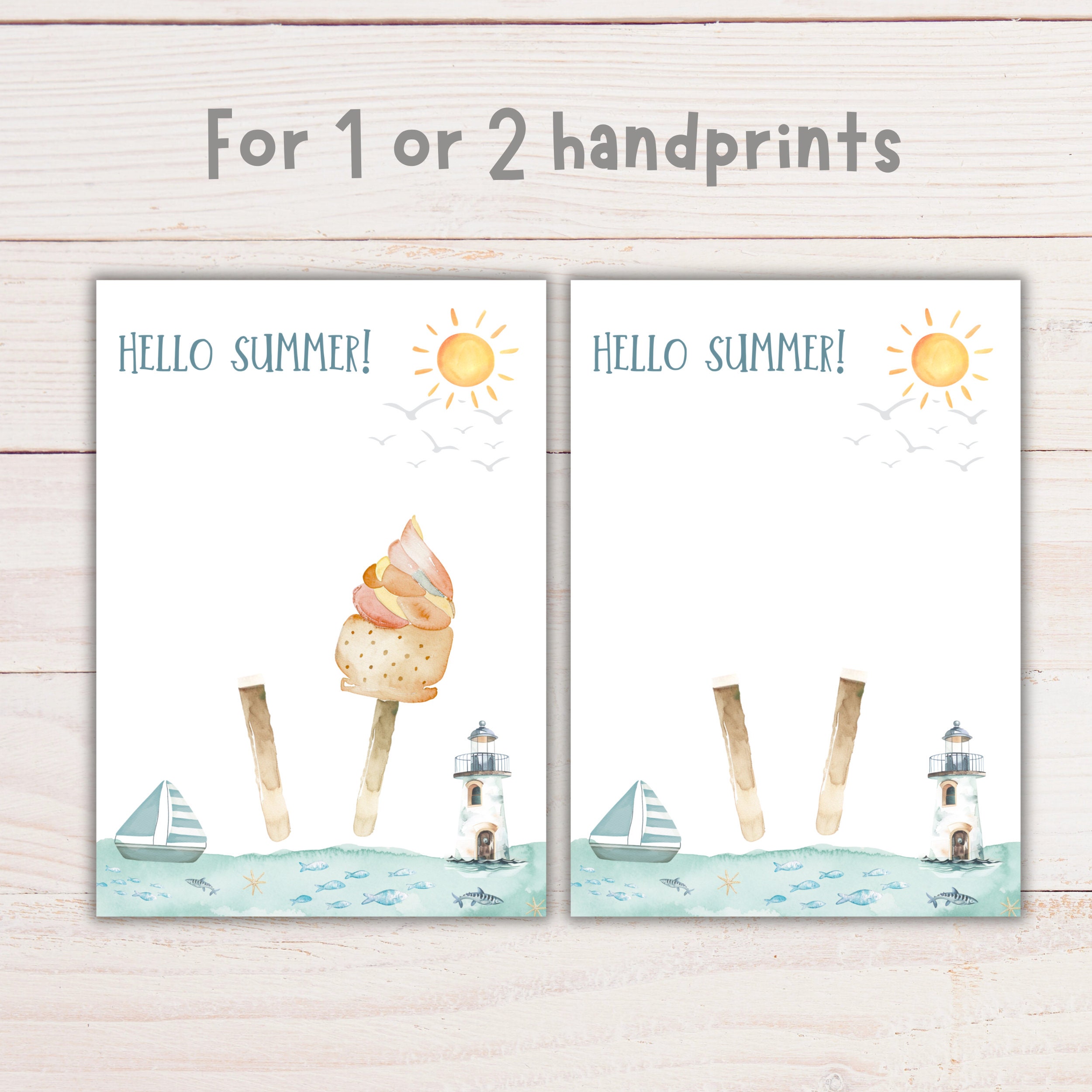 Hello Summer Handprint Art Fun Summer Craft for Kids Printable ...