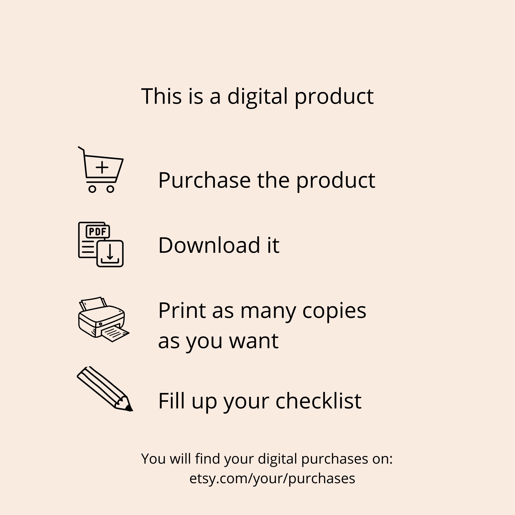 Hospital Bag Checklist, Customizable Blank Checklist - One Page ...