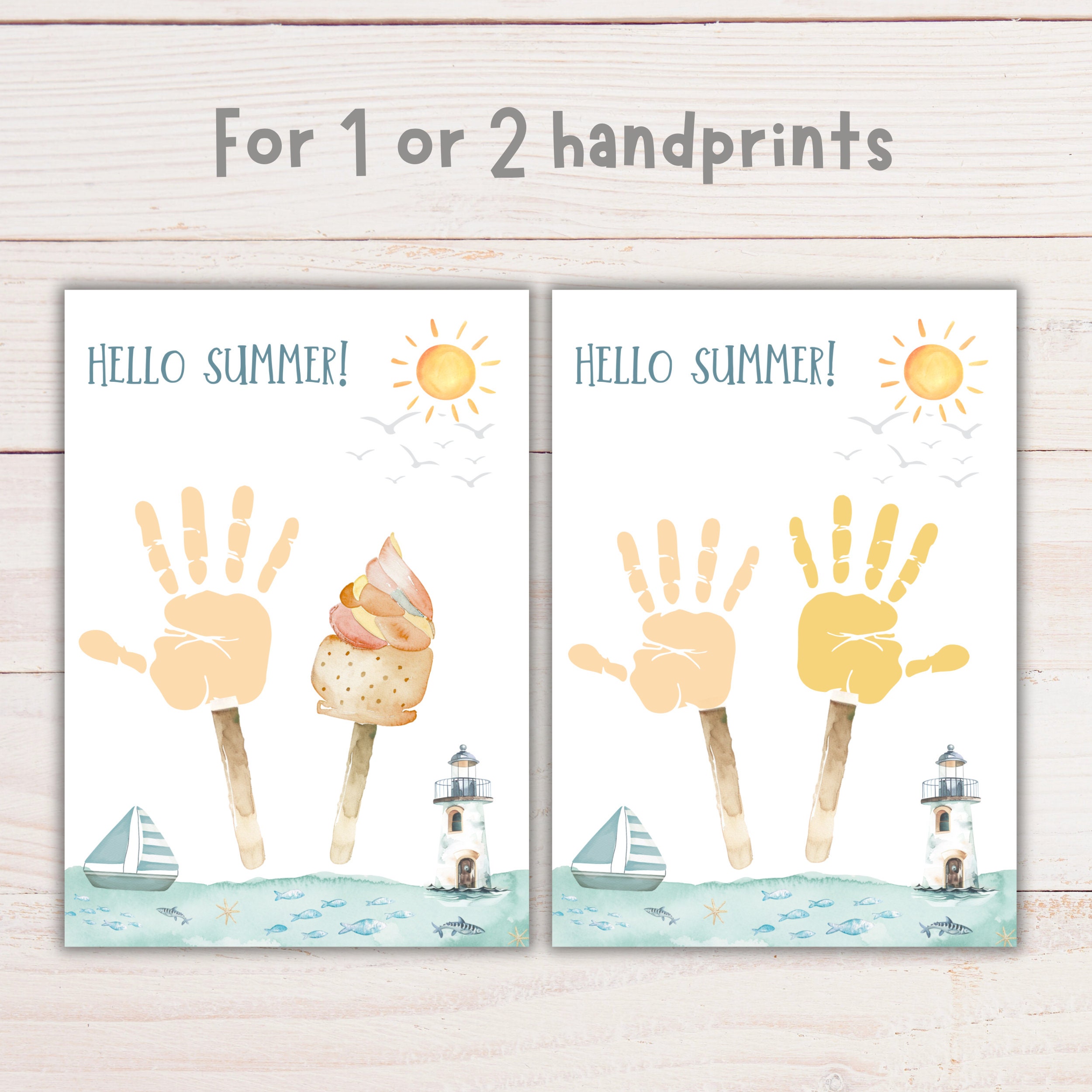 Hello Summer Handprint Art Fun Summer Craft for Kids Printable ...