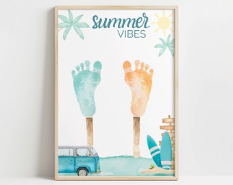 Summer Handprint Craft for Kids Printable Summer Art for Kids Handprint ...