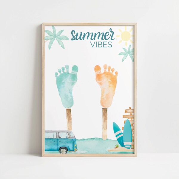 Summer Footprint Art - Etsy
