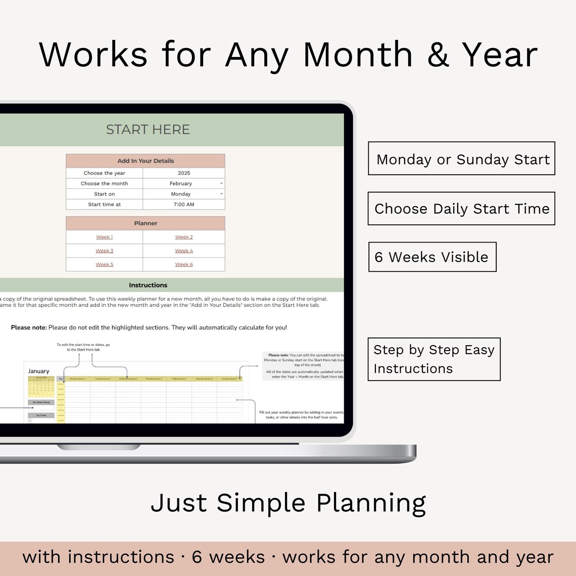 Weekly Time Blocking Calendar, Google Sheets Weekly Hourly Planner, To ...