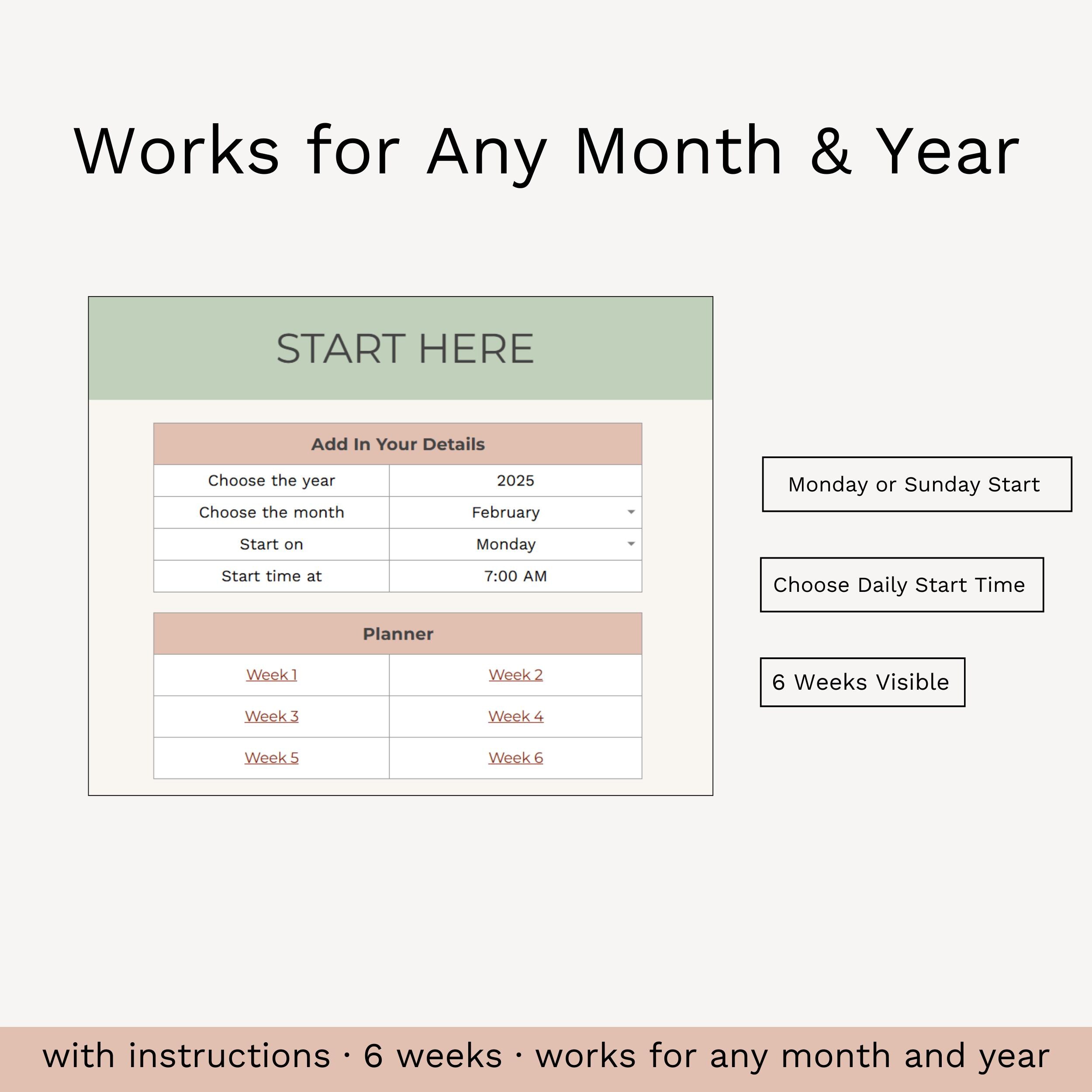Weekly Time Blocking Calendar, Google Sheets Weekly Hourly Planner, To ...