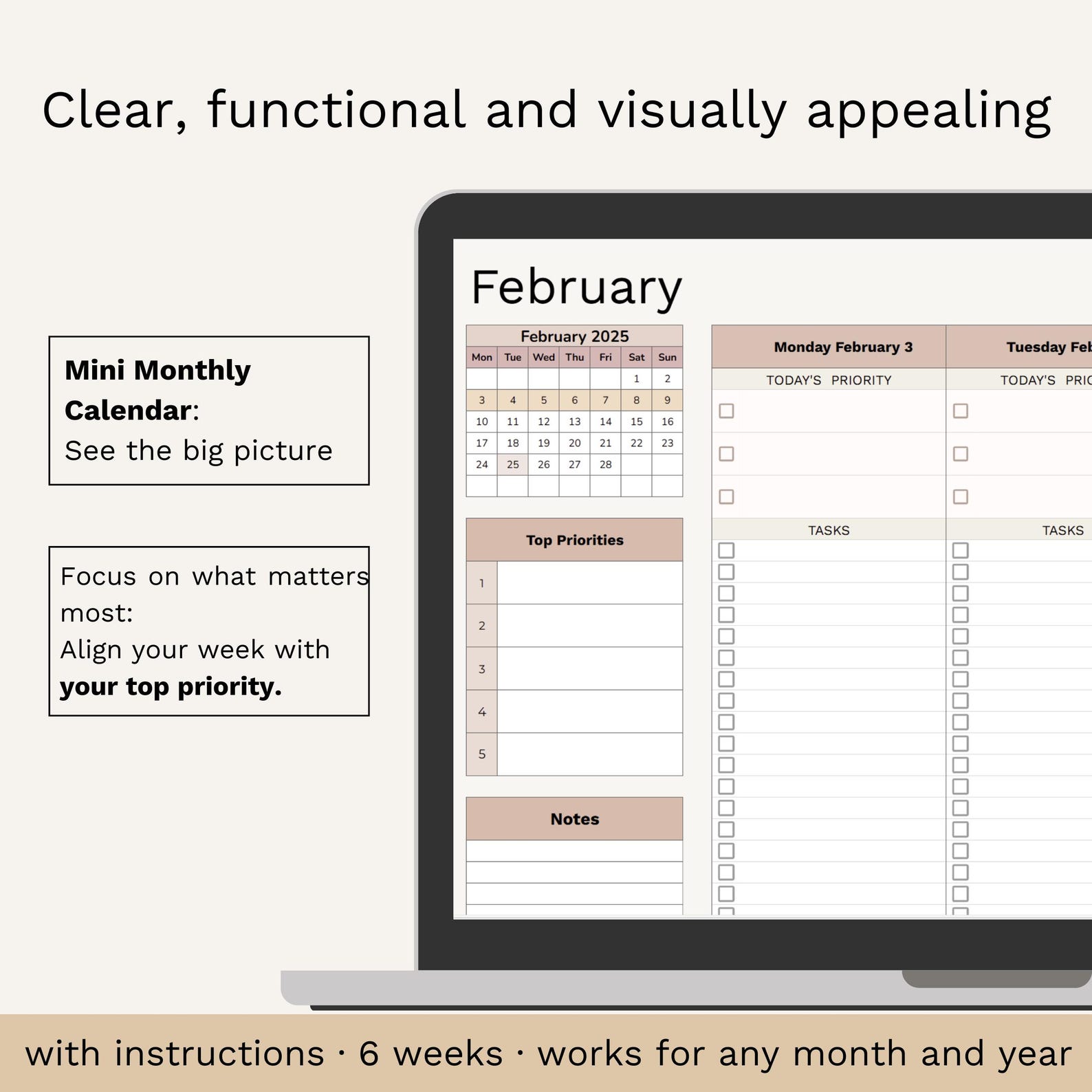Simple Task Tracker, Weekly Planner Google Sheets, Minimalist To-do ...