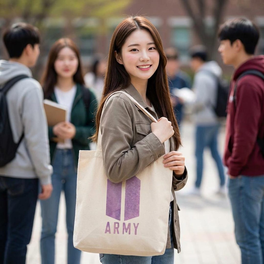 Army K-pop Fan Inspired Tote Bag | K-pop Canvas Bag | Army Gift Bag ...