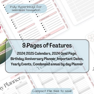 Remarkable 2 Yearly Digital Planner for 2024 - 2025 - Hyperlinked ...