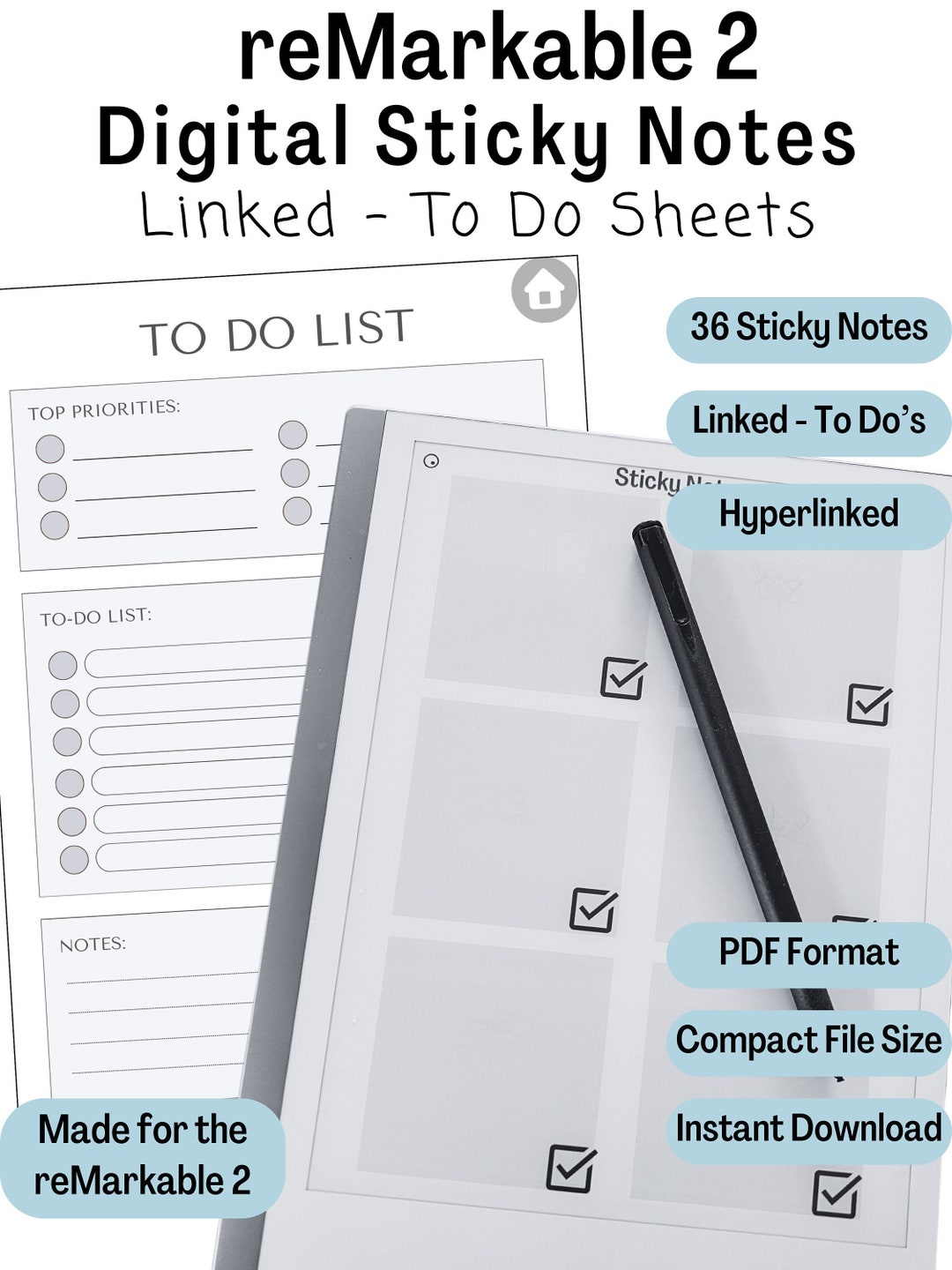 Digital Sticky Notes & To-do Lists for Remarkable 2 - Organize Your ...