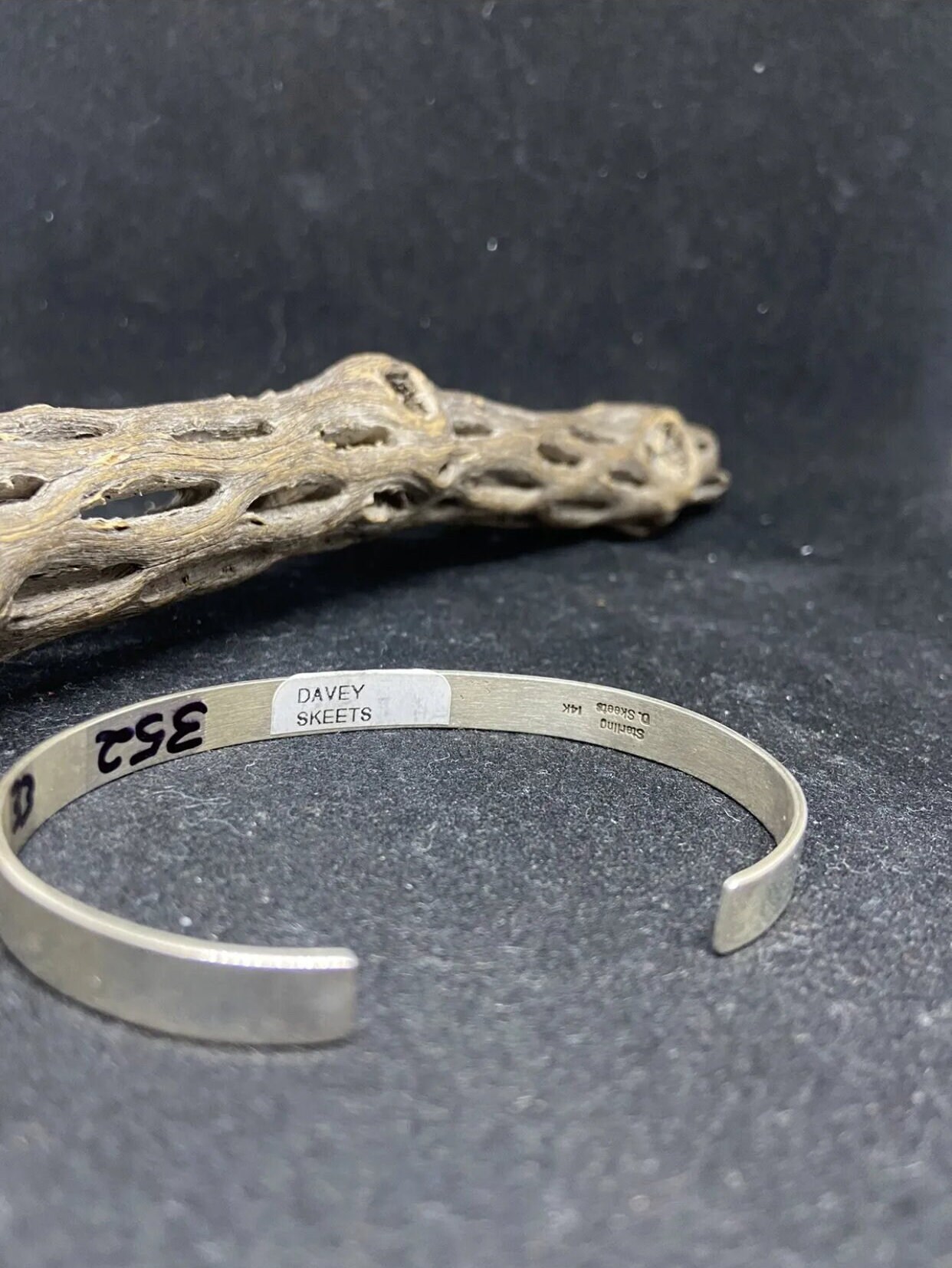 Handmade Native American Navajo 14k Gold & Sterling Silver Stamped Cuff ...