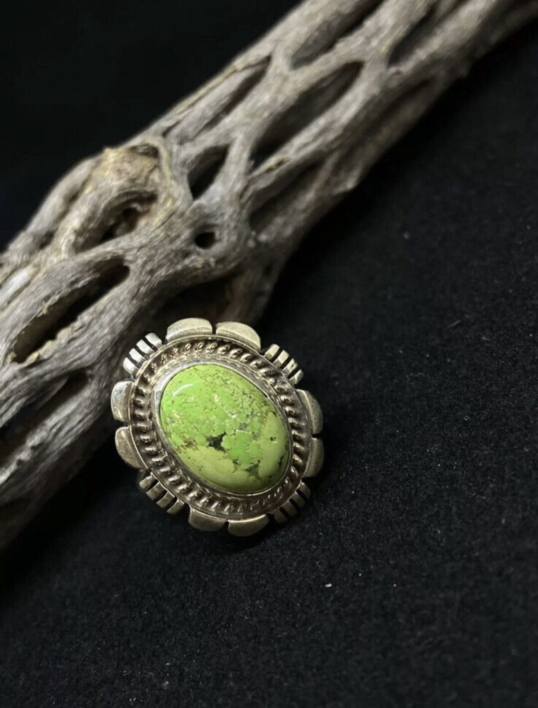 Beautiful Handmade Native American Navajo Gaspeite Sterling Ring Size 7 ...