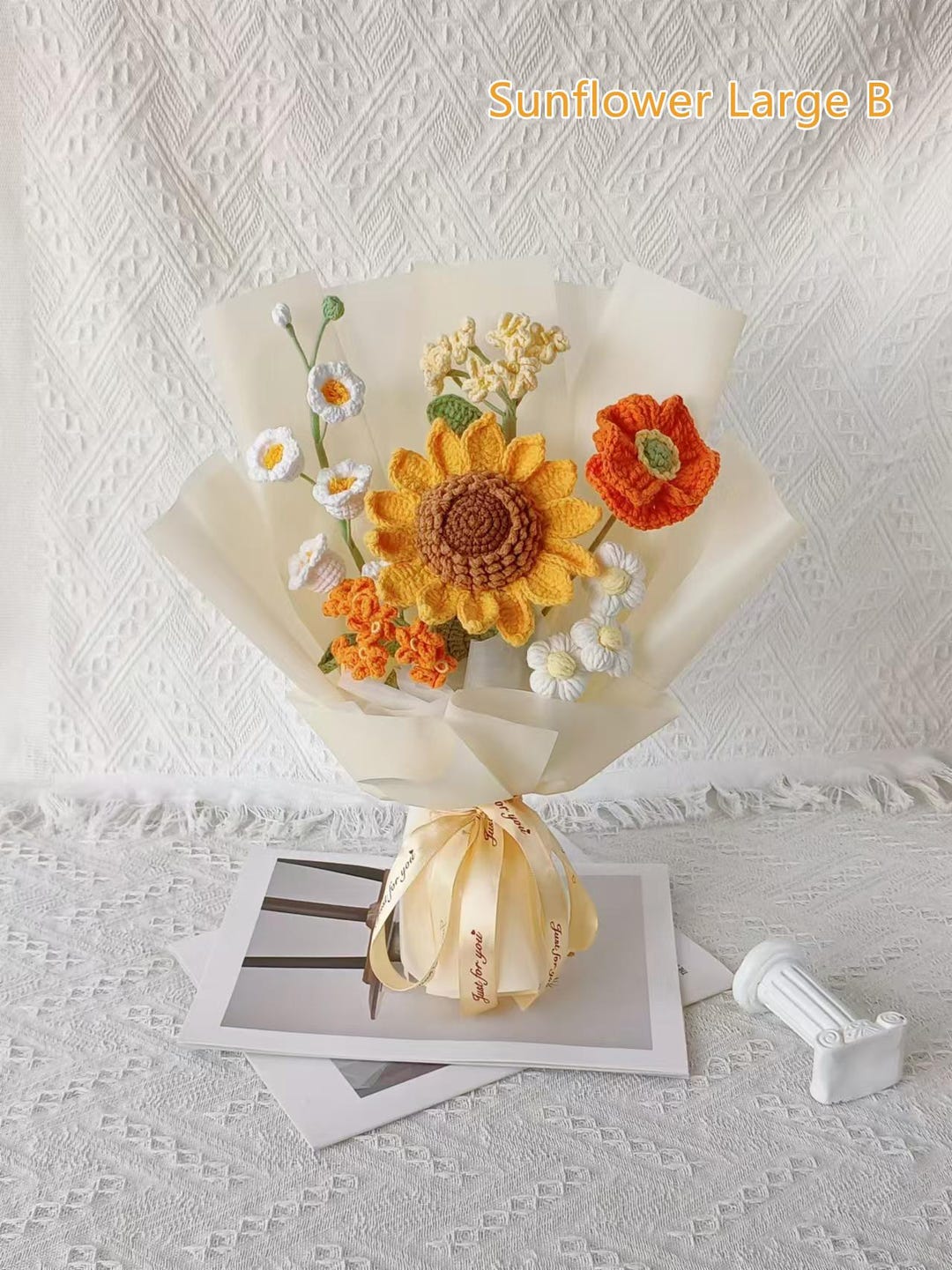 Crochet Sunflower Bouquet: Handmade Everlasting Sunflower Floral Gift ...