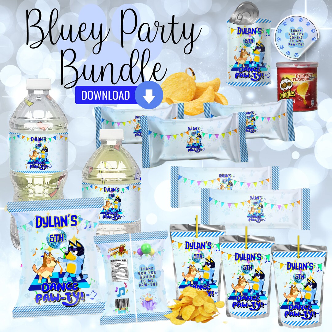 Custom Bluey Birthday Party Printables Digital Download Chip Bags, Rice ...