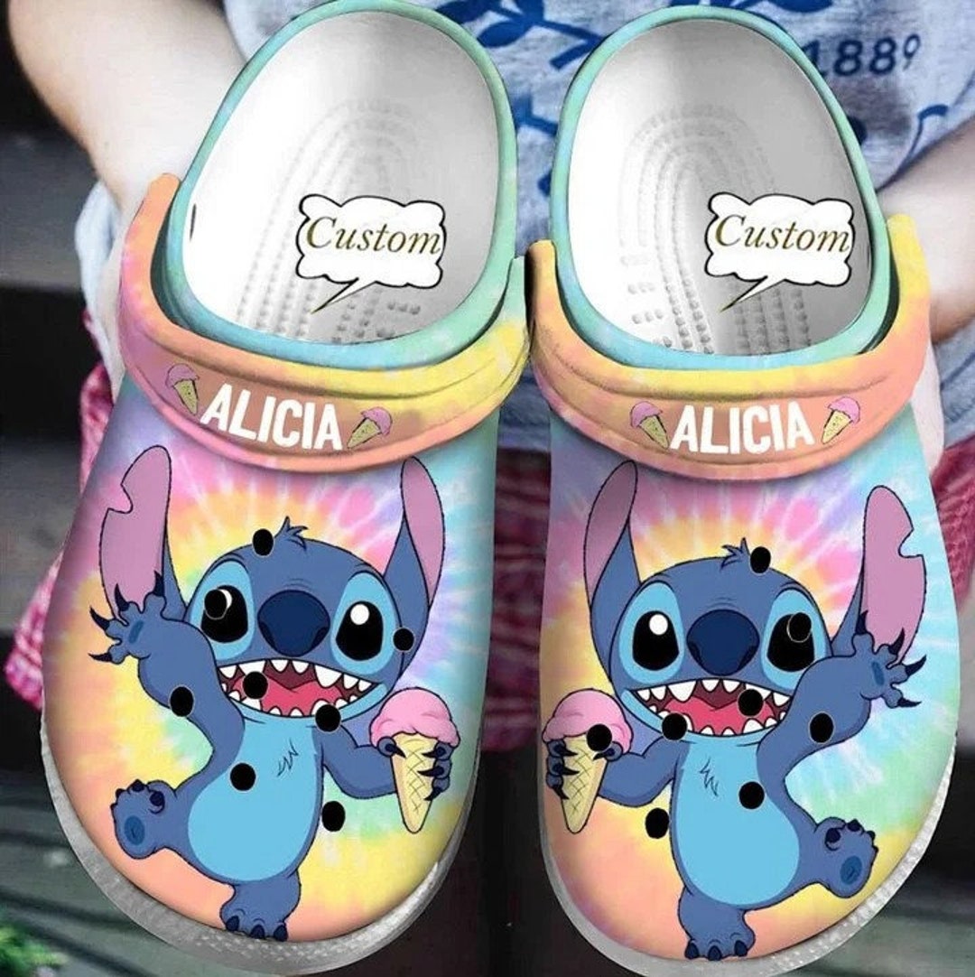Stitch and Lilo Ice Cream Gift for Fan Classic Water Rubber Clogs Shoes ...