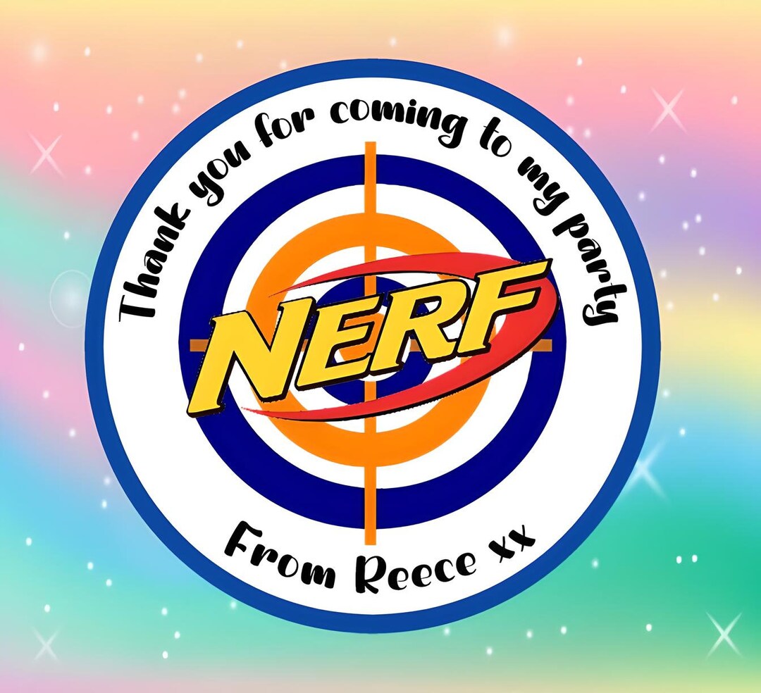 Personalised NERF Birthday/ Party Bag Stickers X 18 - Etsy