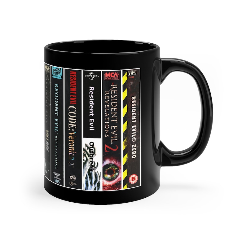 Resident Evil Retro VHS Black Coffee Mug, Horror Games, Gifts for Him ...