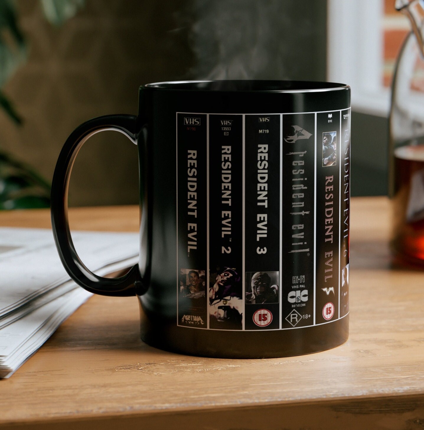 Resident Evil Retro VHS Black Coffee Mug, Horror Games, Gifts for Him ...