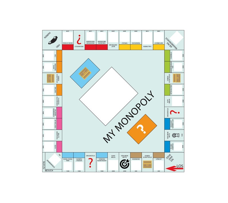 Monopoly Template Complete With Playing Field, Cards and Banknotes - Etsy