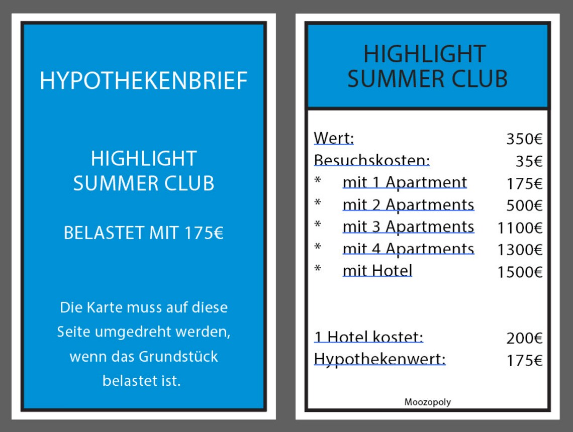 Monopoly Template Complete With Playing Field, Cards and Banknotes - Etsy
