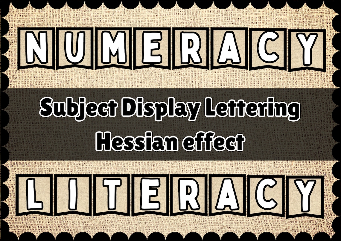 Hessian Themed Subject Bulletin Board Display Bunting/lettering - Etsy