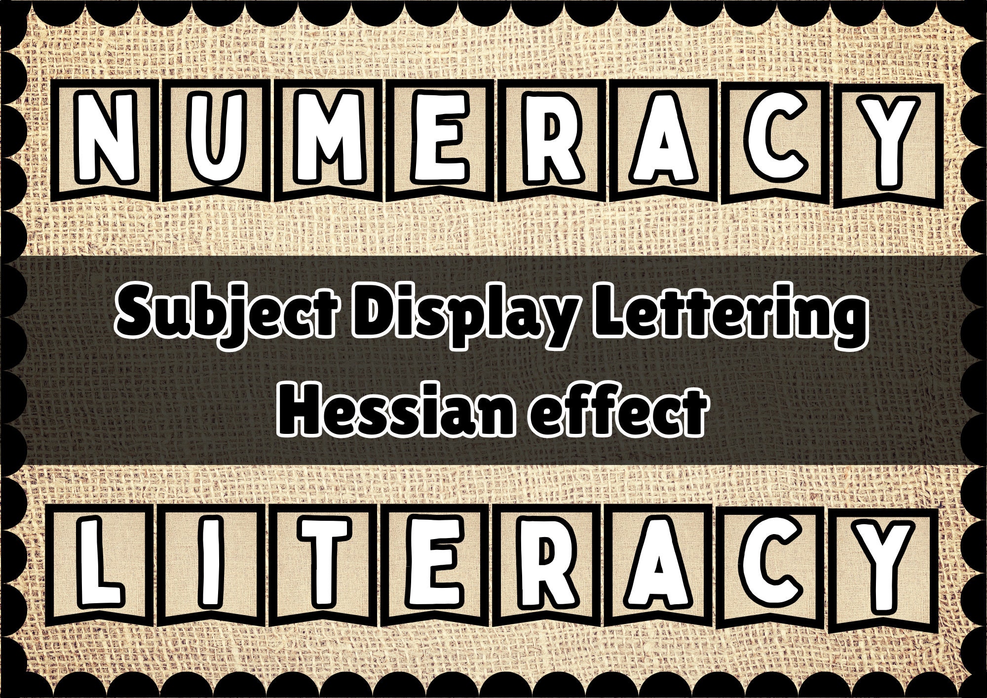 Hessian Themed Subject Bulletin Board Display Bunting/lettering - Etsy