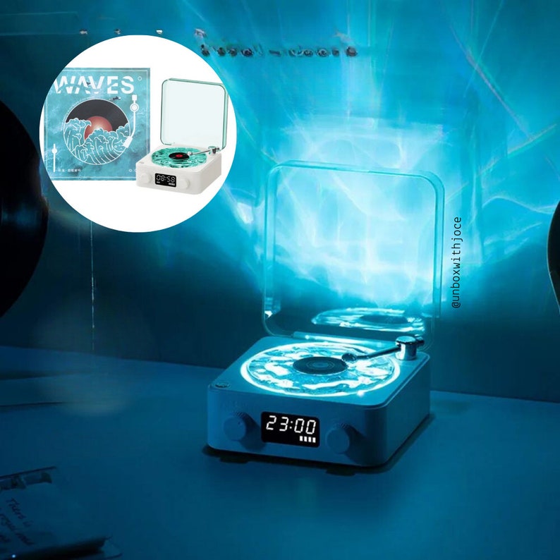 Waves Vinyl Player Lamp Bluetooth Speaker With Ambient Room LED Ocean ...
