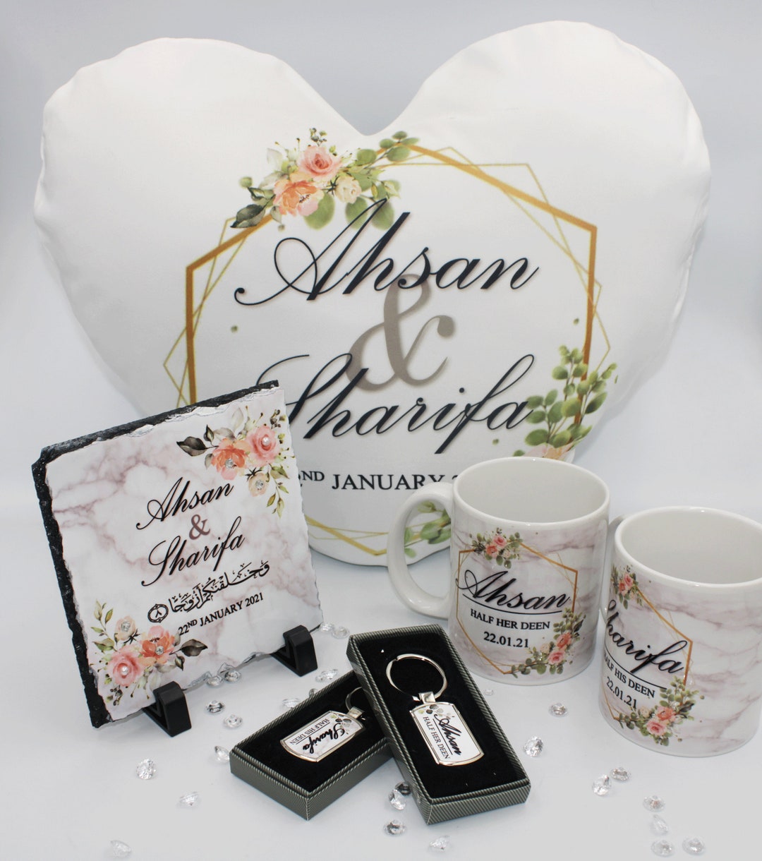 Personalised Wedding Islamic Frame Set, Nikkah Frame, His and Hers Set ...