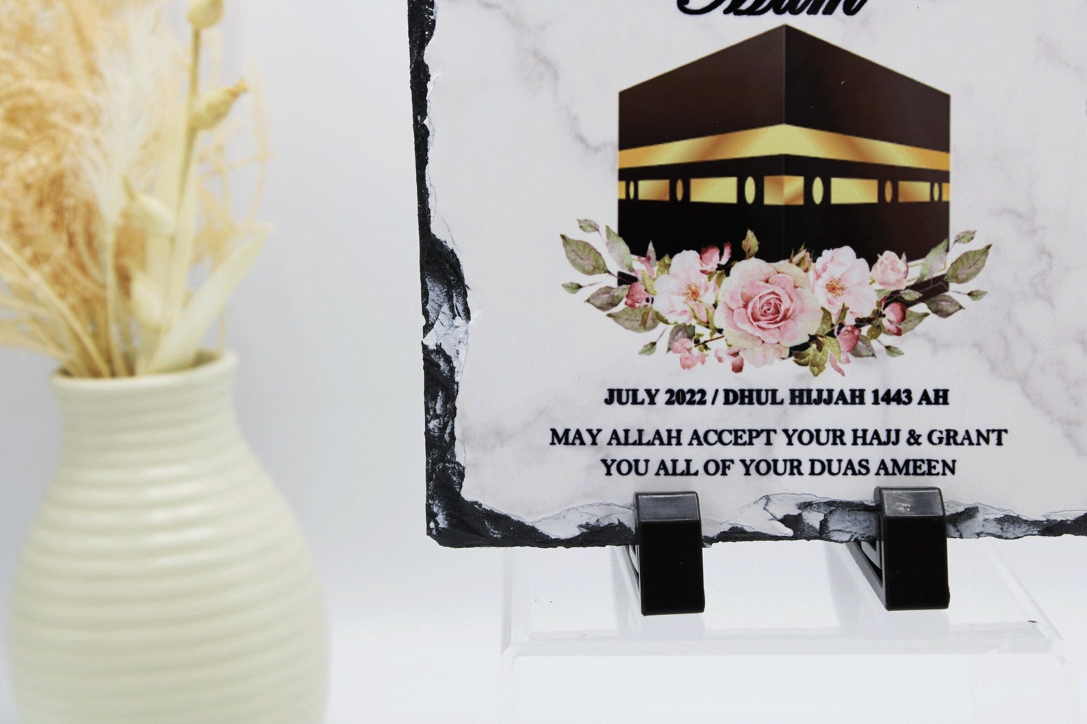 Personalised Hajj Mubarak Frame, Hajj Mubarak Gift, Hajj Mubarak Slate ...